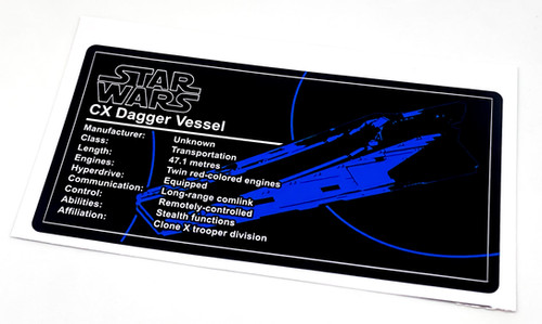Lego Star Wars MOC Sticker for CX Dagger Vessel (MOC-186892) | U C Stickers