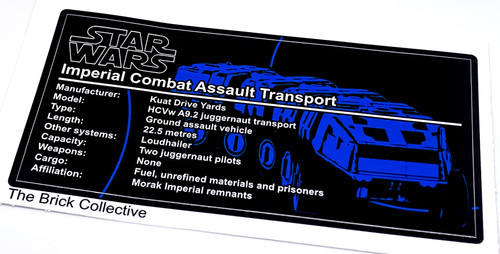 Lego Star Wars UCS Sticker for Imperial Compact Assault Transport ...