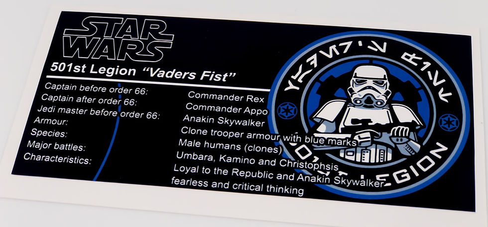 Lego Star Wars UCS / MOC Sticker for 501st Legion | U C Stickers