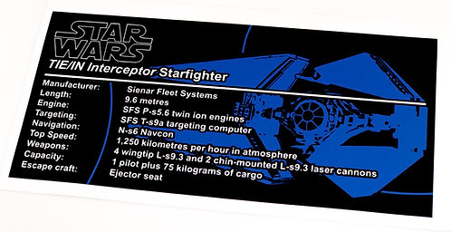 Lego Star Wars UCS / MOC Sticker for TIE Interceptor (custom) | U C ...