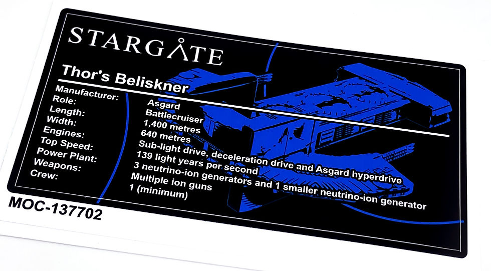 Lego Stargate UCS Sticker for Thor's Beliskner (MOC-137702) | U C Stickers