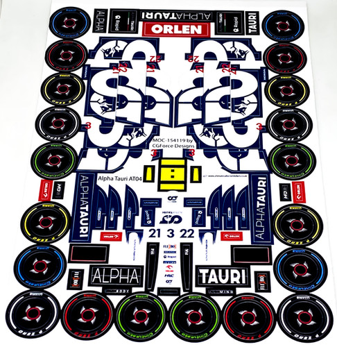 Sticker Sheet for F1 Alpha Tauri AT04 (MOC-154119) | U C Stickers