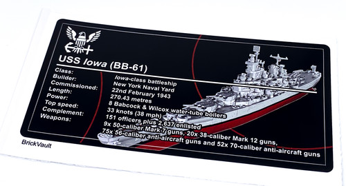 Display Sticker for USS Iowa BB-61 by BrickVault | U C Stickers