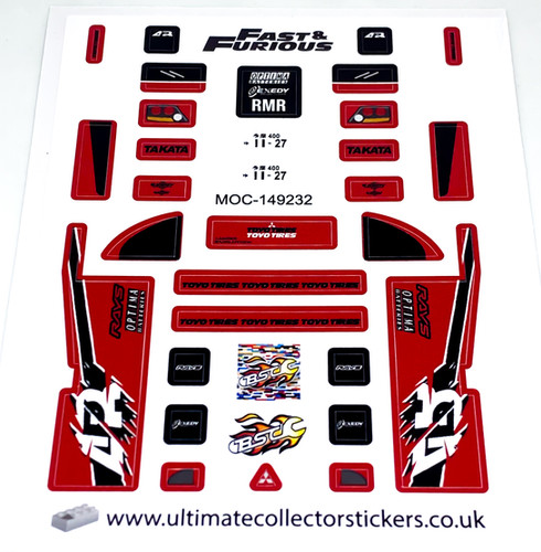 Sticker Sheet for Fast & Furious Tokyo Drift Lancer Evolution IX (MOC ...