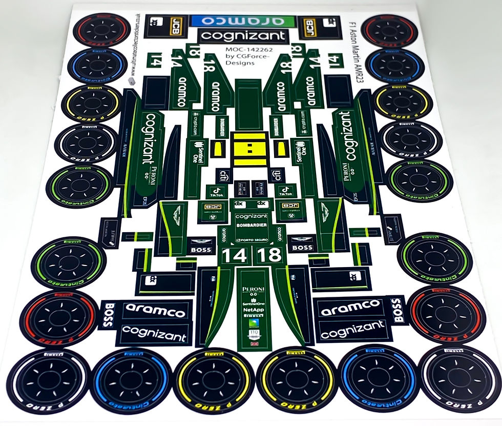Lego Sticker Sheet for F1 Aston Martin AMR23 by LegoCG (MOC-142262) | U ...