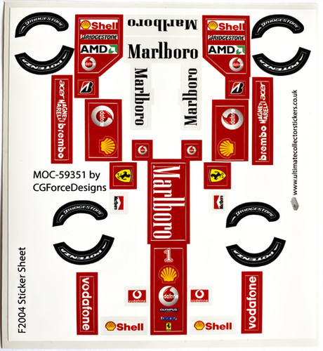 Lego Sticker Sheet for F1 Ferrari F2004 by LegoCG (MOC-59351) | U C ...
