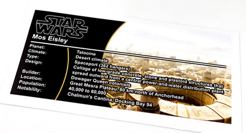 Lego Star Wars UCS / MOC Sticker for Mos Eisley (Tatooine, 75290) | U C ...
