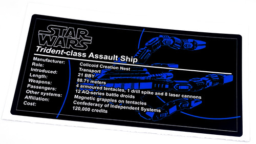 Lego Star Wars Display Sticker for Trident-class Assault Ship | U C ...