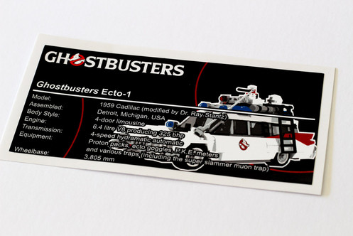 Lego Creator UCS Sticker for Ghostbusters Ecto-1 21108