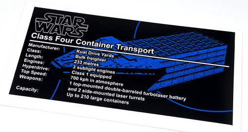 Lego Star Wars MOC Sticker for Class Four Container Transport (MOC ...