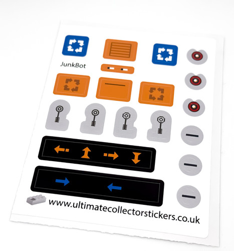Sticker Sheet for Lego JunkBot (Junk Bot) | U C Stickers