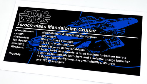 Lego Star Wars UCS / MOC Sticker for Teroch-Class Mandalorian Cruiser ...