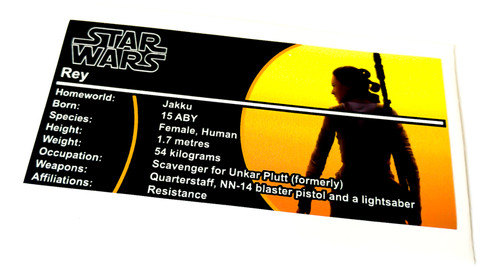Lego Star Wars Buildable Figure Sticker for Rey 75113 | U C Stickers