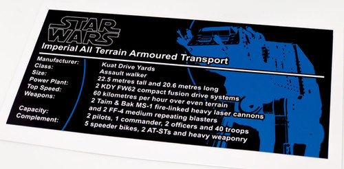 Lego Star Wars UCS / MOC Sticker for AT-AT (8129 / 75054, 75288, ST12 ...