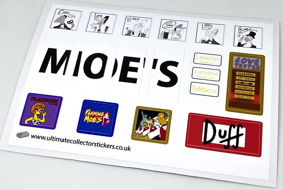Lego Sticker Sheet for Moe's Tavern from The Simpsons (mouseketeer) | U ...