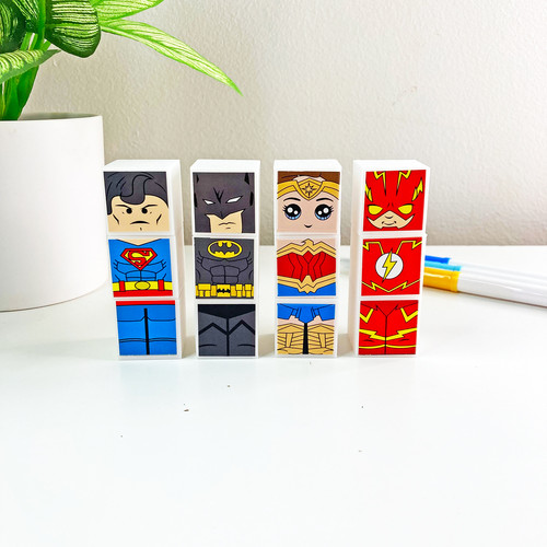 Super Hero Stackable Click In Blocks Funhousetoys