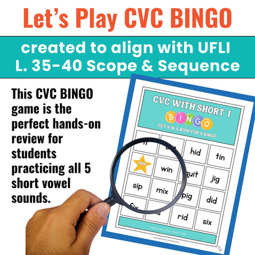 CVC Short Vowel Word BINGO | Laurautz