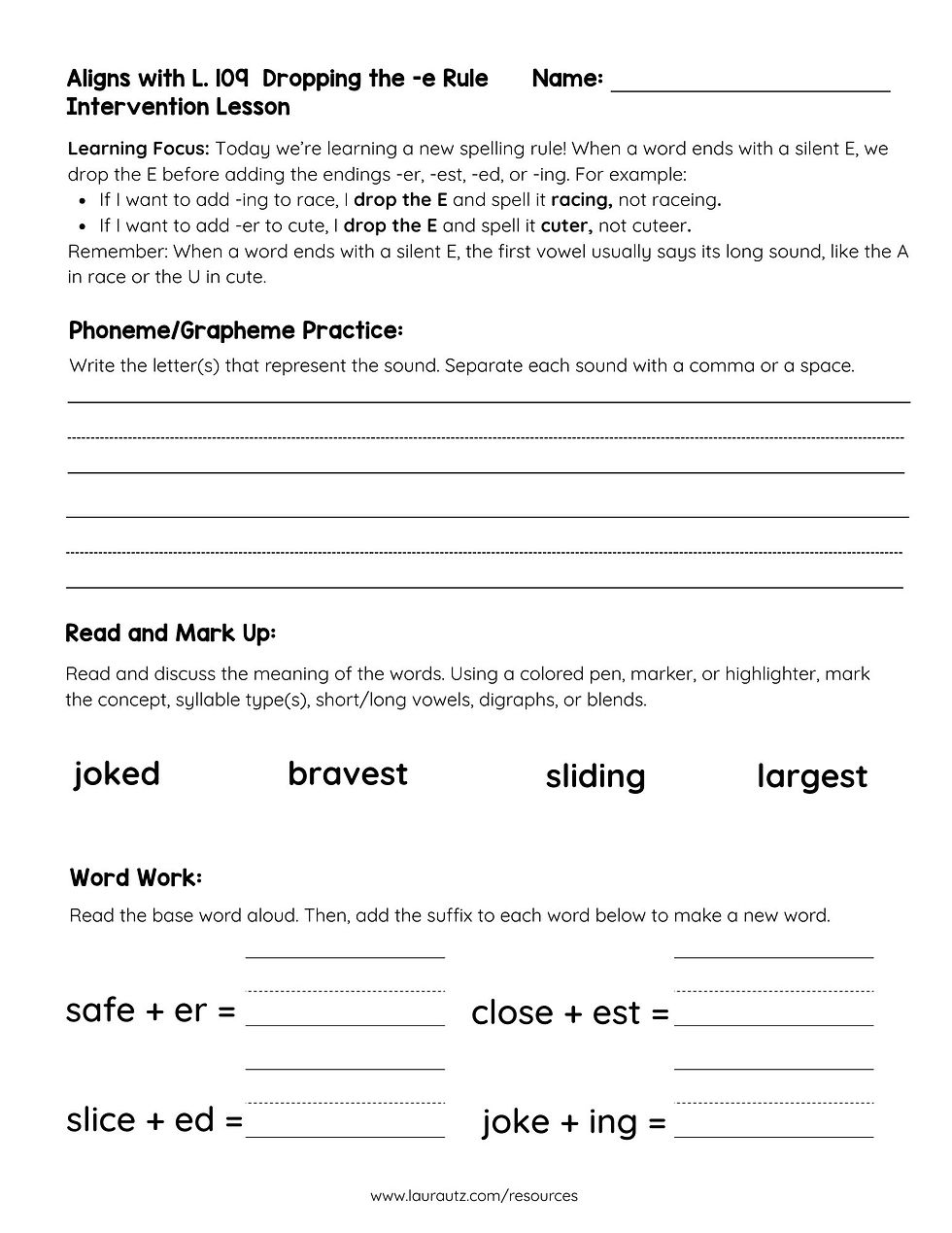 Tier 2 & 3 Intervention Lessons - Supports UFLI Scope & Sequence L 84 ...