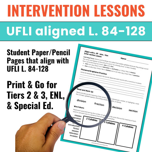 UFLI Aligned Intervention Lessons 84-128 | Laurautz