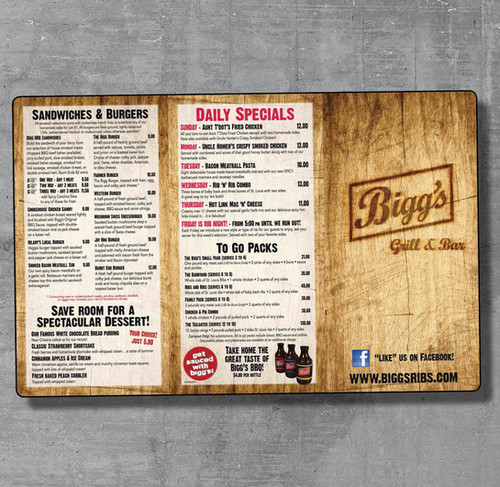 11 x 17 Folded Menus | 4Ever Menus
