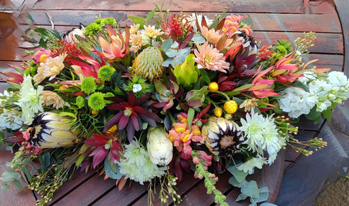 Native & Mixed Floral Casket Spray | The Rusty Rose Flowe