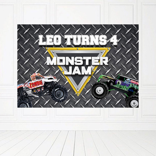 Personalized Custom Monster Jam Logo Birthday Banner