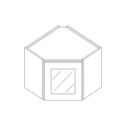 York Driftwood Grey Wall Diagonal Open Frame Glass Door Cabinet 24"W x ...