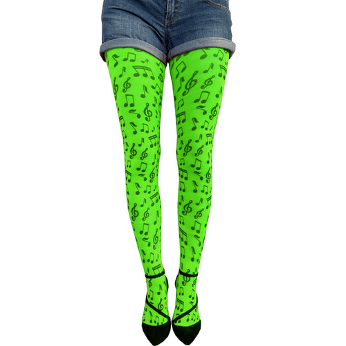 Collant Vert Fluo Note de Musique | fantaisy.com