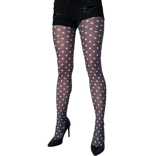 Collant Petit Pois Blanc fond Noir | fantaisy.com
