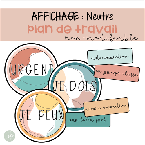 Neutre : Plan de travail | Les p'tites profs
