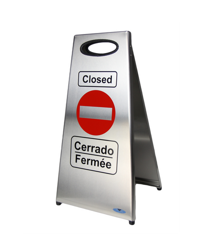 Frost 1121 - Stainless Steel Washroom Closed Floor Sign | My Site