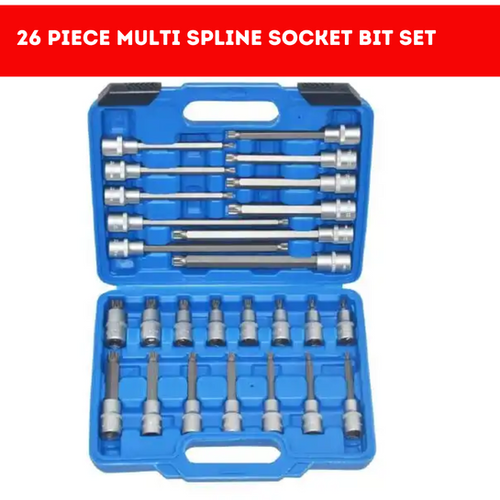 26 Piece 1/2 Inch M-Torx Multi Spline Bit Socket Kit | AUTO DIAGNOSTICS 254