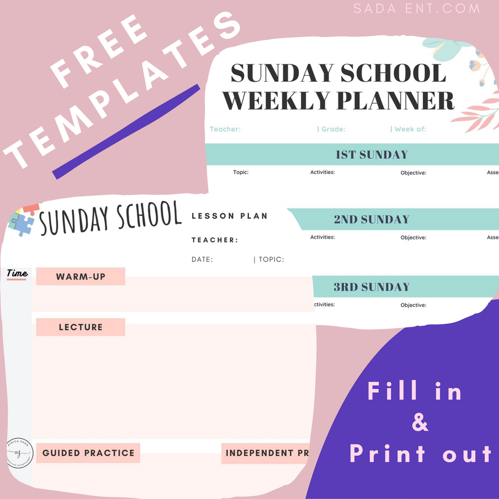 Free Blank Sunday School Lesson Plan Templates!