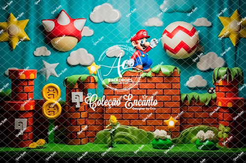 Fundo Fotográfico em Tecido - Super Mario - Encanto 3D | AC Backdrops