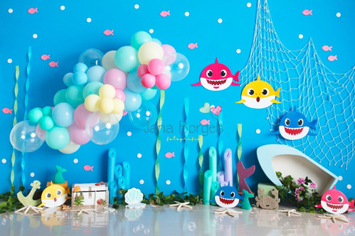 Fundo Fotográfico em Tecido - Baby Shark - Jana Borges | AC Backdrops