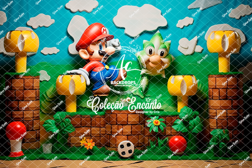 Fundo Fotográfico em Tecido - Super Mario - Encanto 3D | AC Backdrops