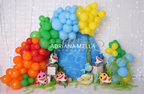 Fundo Fotográfico em Tecido - Baby Shark - Adriana Mella | AC Backdrops