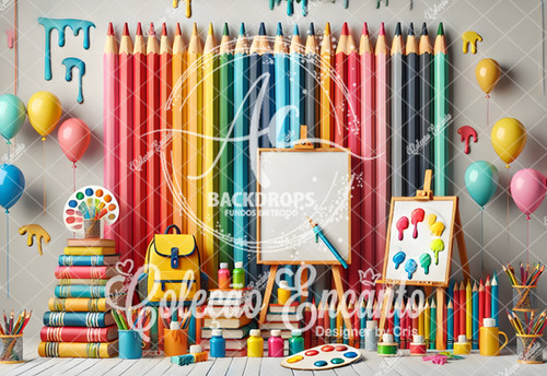 Fundo Fotográfico em Tecido - Volta as Aulas - Encanto 3D | AC Backdrops