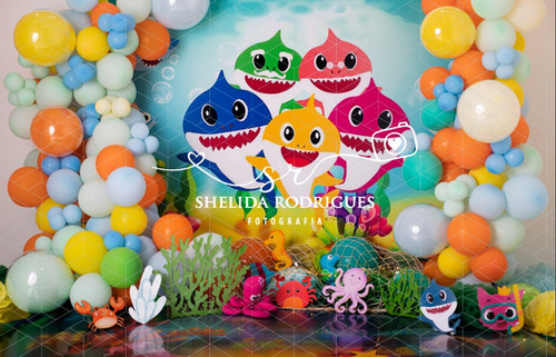 Fundo Fotográfico em Tecido - Baby Shark - Shelida Rodrigues | AC Backdrops