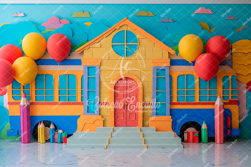 Fundo Fotográfico em Tecido - Volta as Aulas - Encanto 3D | AC Backdrops