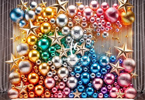 Fundo Fotográfico em Tecido - Parede de Balão Luxo - 3D | AC Backdrops