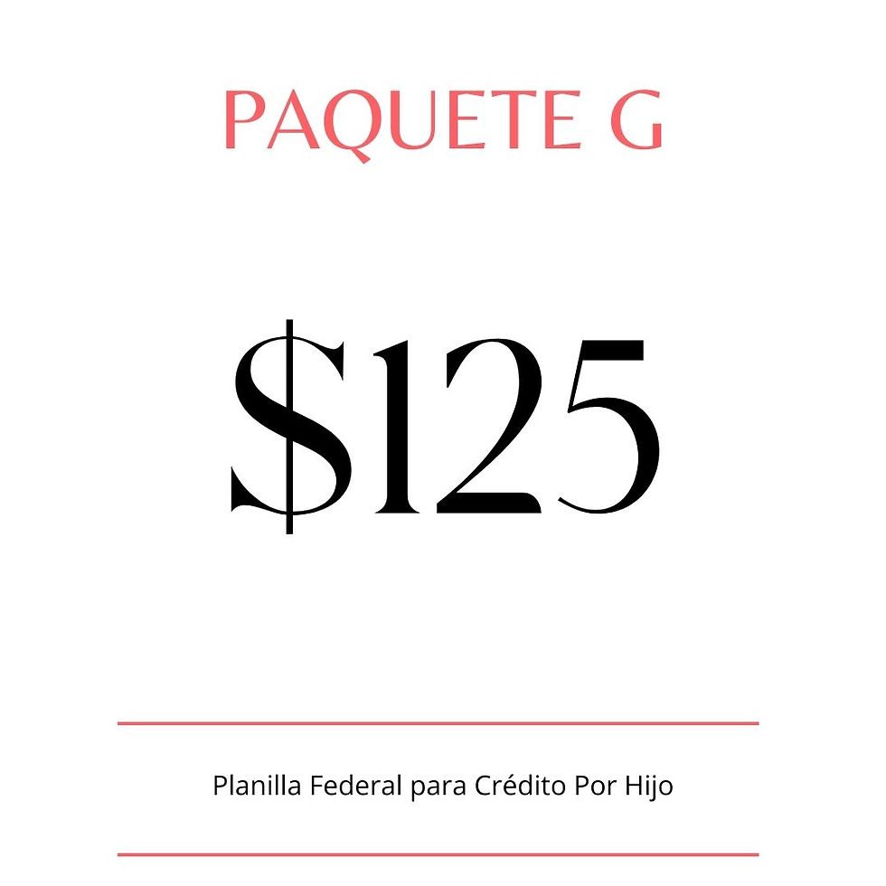 Planilla Federal - Paquete G | Morales Accounting