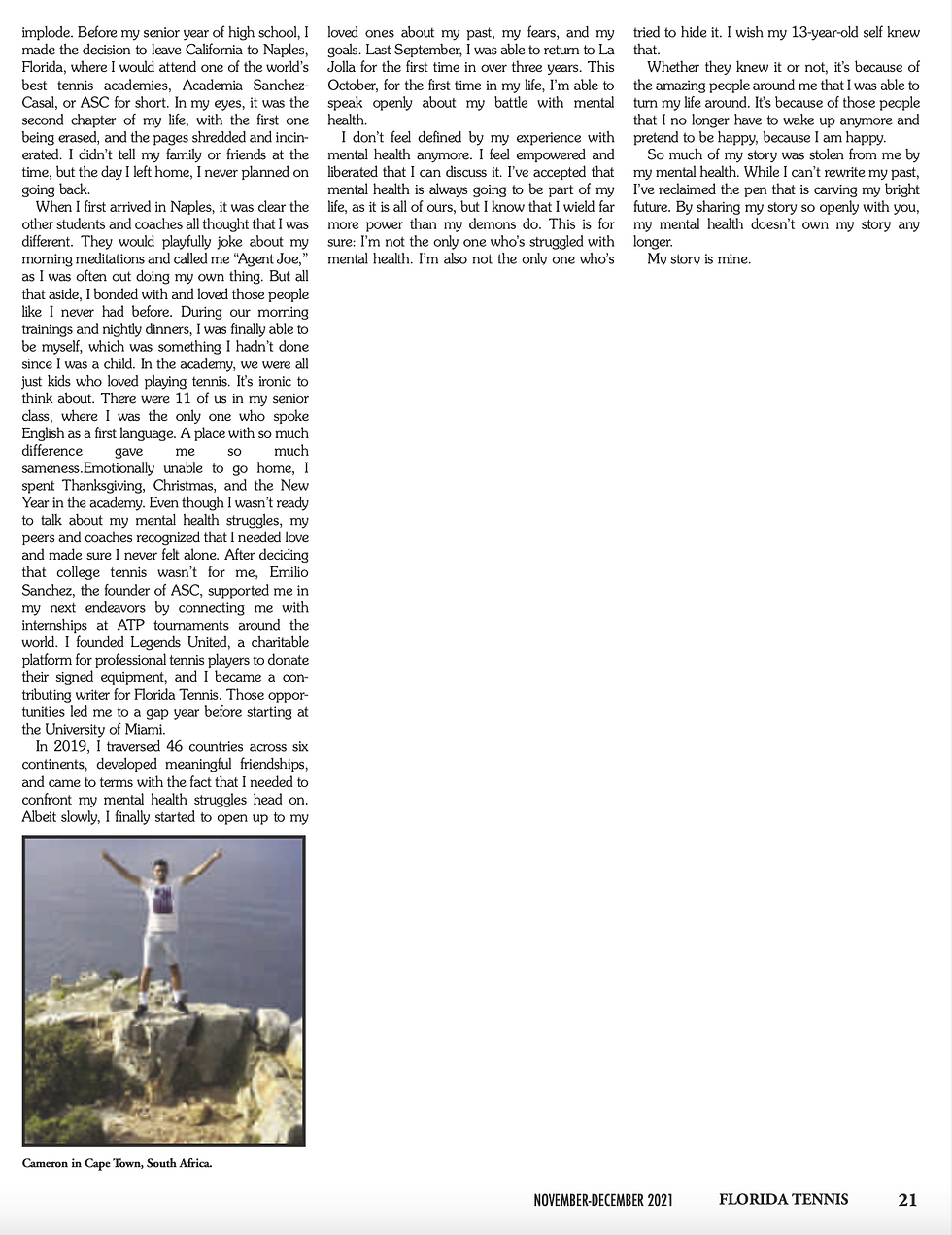 Mental Health Memoir | Cameron Mofid