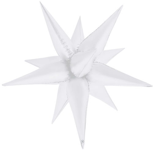 40" White Satin Starburst | Prima Balloons