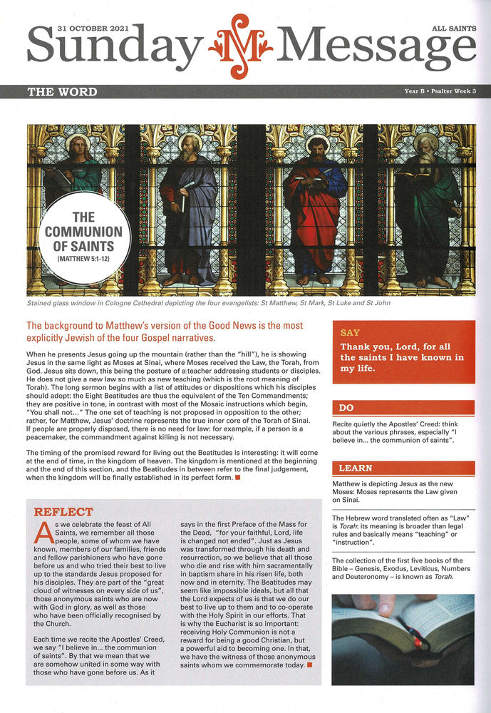 31st Sunday in Ordinary Time - All Saints