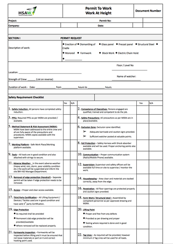 PTW Work at height | Hsaw