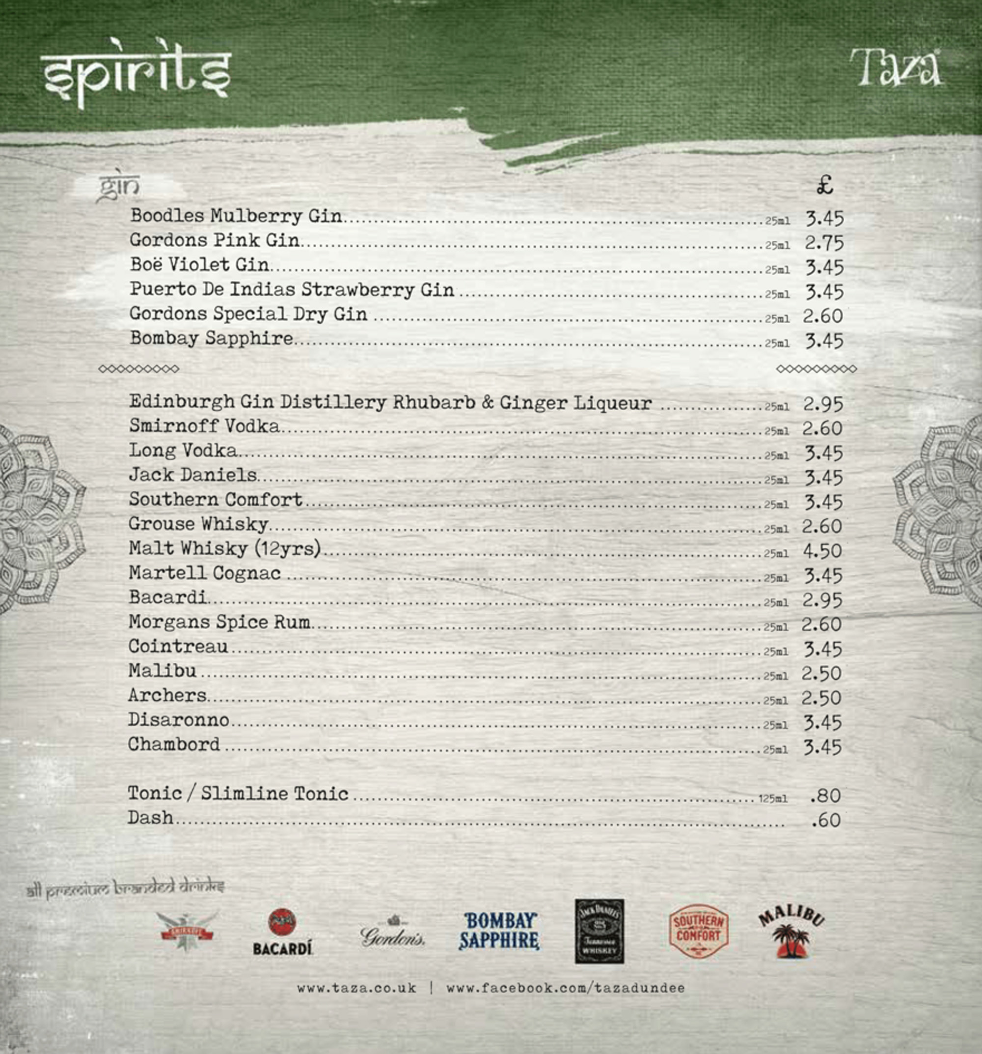 MENUS | Taza Restaurant & Takeaway/Delivery | Eating in / out Dudee ...