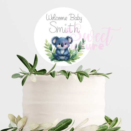 Personalised Acrylic Native Australian Koala Cake Topper | A Sweet Picture