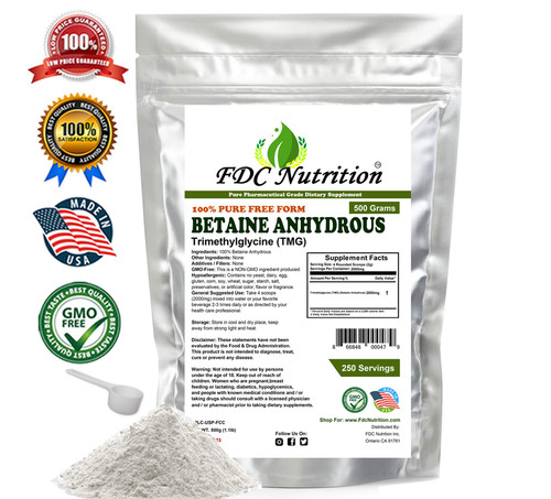 100% PURE BETAINE ANHYDROUS POWDER ALL SIZE | FDC NUTRITION INC
