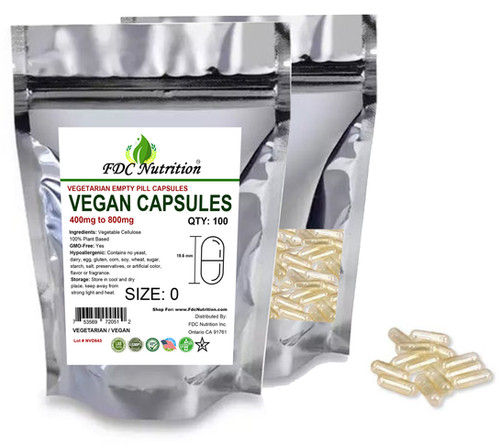 Size 0 Clear Empty Vegan/Vegetable Vegetarian Pill Capsules Veg Vcaps ...